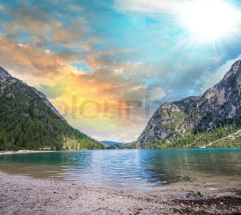 Beautiful lake with crystal clear ... | Stock image | Colourbox