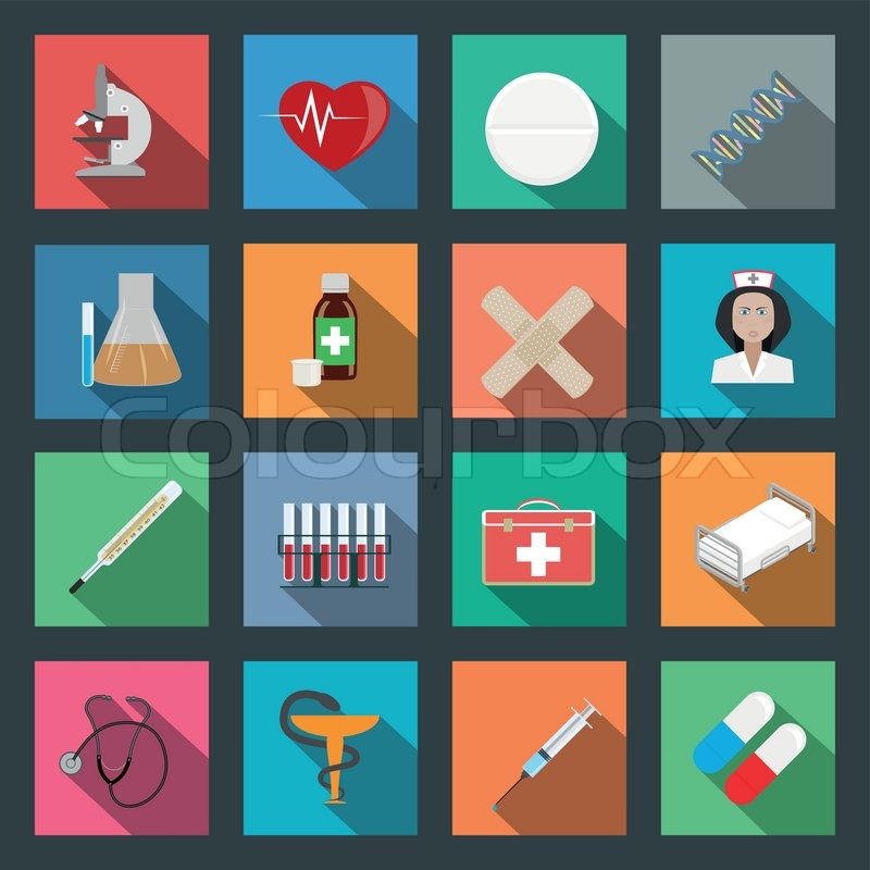 Medizin flache Icons set | Stock-Vektor | Colourbox