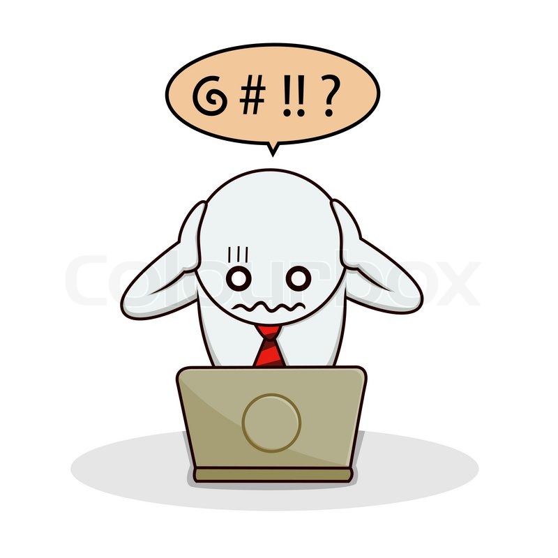Frustrated Computer User Clipart