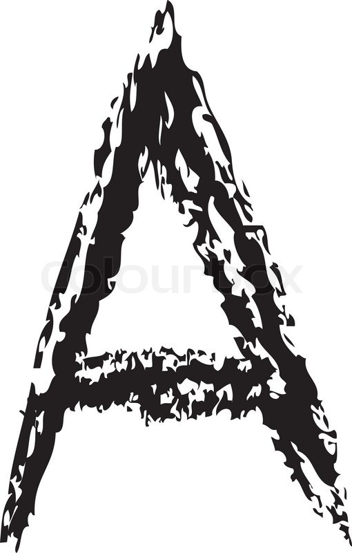 Letter A brushed | Stock vector | Colourbox