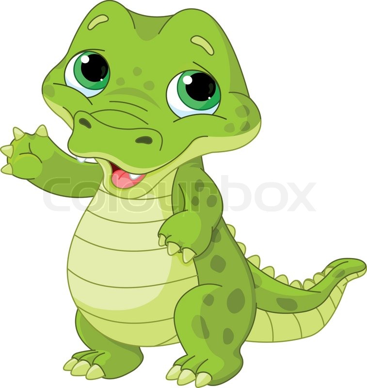Tegning, yndig, krokodille | Stock vektor | Colourbox
