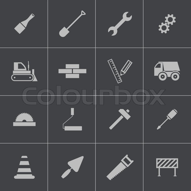 Vector black construction icons set | Stock vector | Colourbox