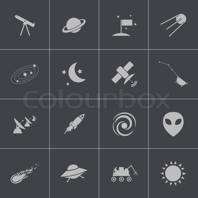 Vektor schwarzen Raum Icons set | Stock-Vektor | Colourbox