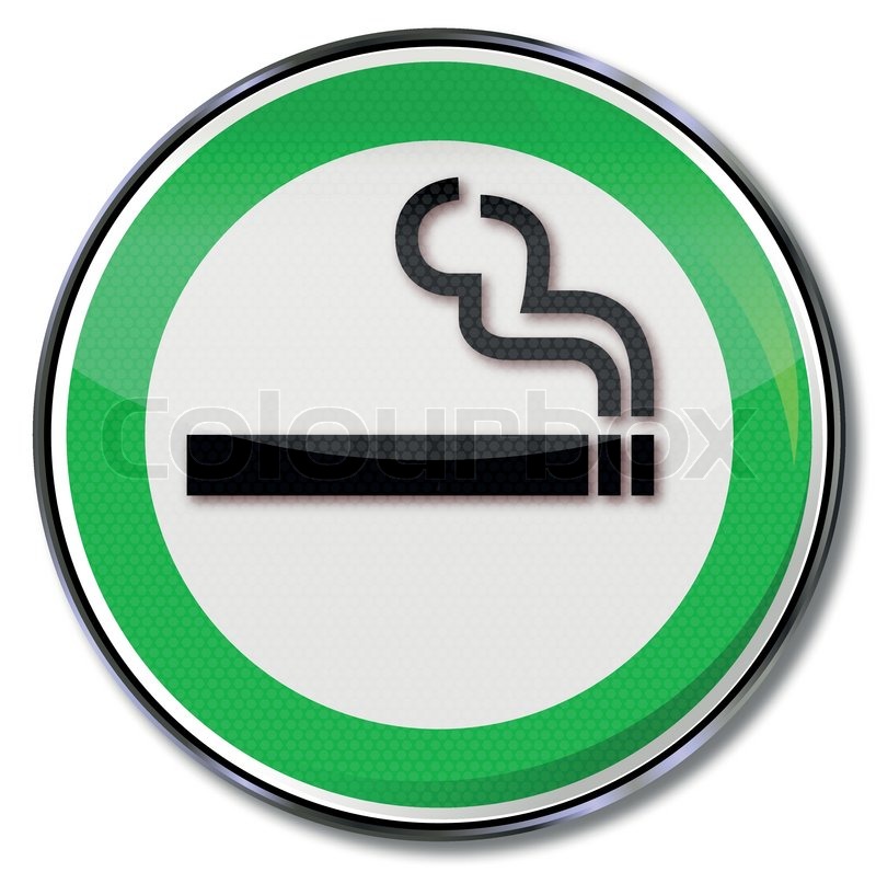 Grünes Schild Rauchen erlaubt | Stock-Vektor | Colourbox