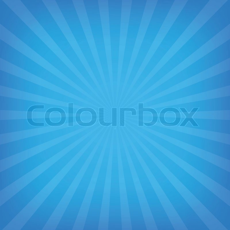 Blue color with sun rays background | Stock vector | Colourbox