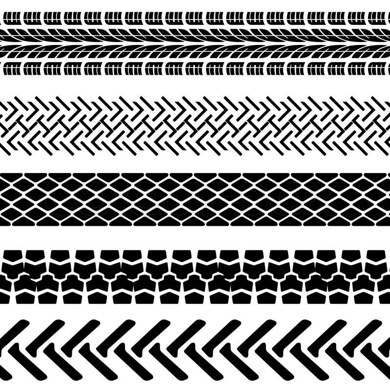 Set of detailed tire prints, vector ... | Stock vector | Colourbox