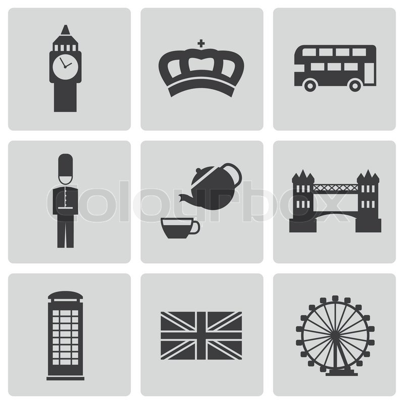 Vector black london icons set | Stock vector | Colourbox