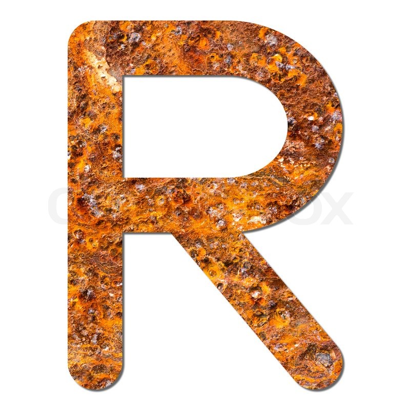 Font rusty steel texture alphabet R ... | Stock image | Colourbox