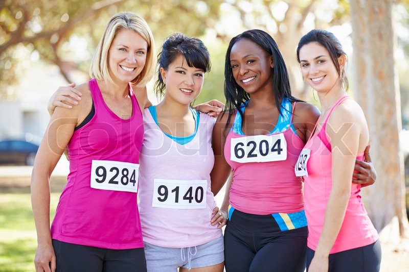 Group Of Female Runners Before Race | Stock image | Colourbox
