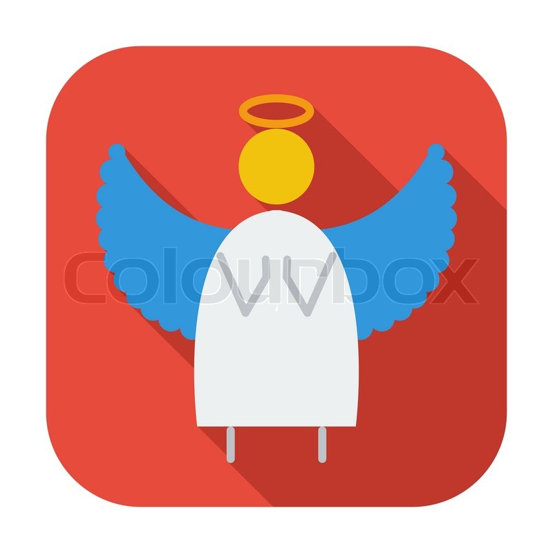 Angel. Single flat icon on the button. ... | Stock vector | Colourbox
