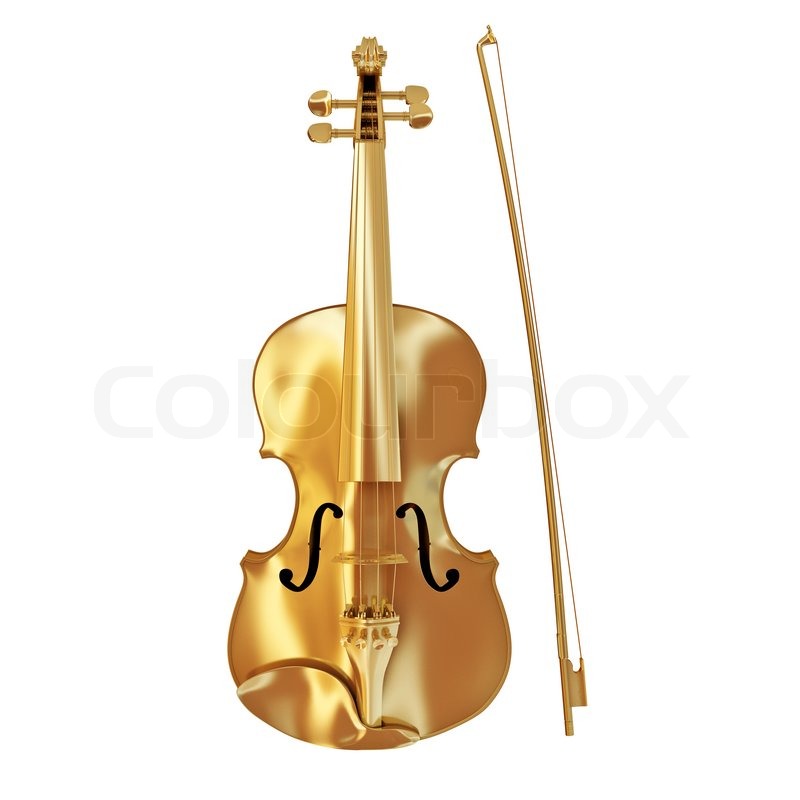 Music award concept, golden violin ... | Stock image | Colourbox