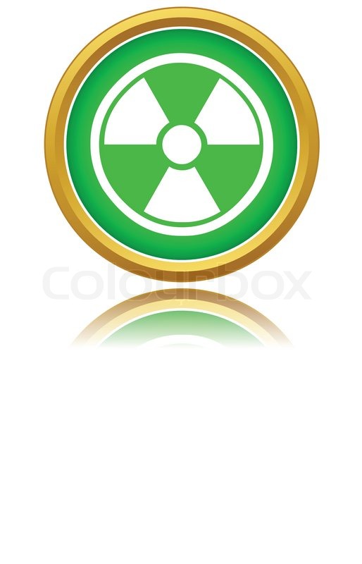 Green nuclear icon on a white ... | Stock vector | Colourbox