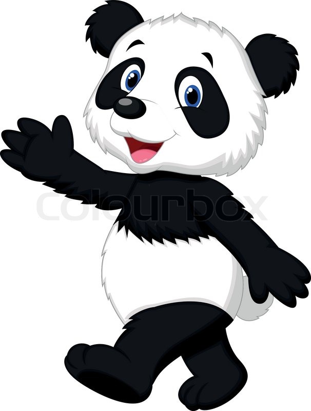 Vector illustration of Cute panda ... | Stock vector | Colourbox