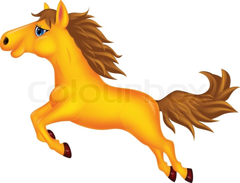Pferde Cartoon springen | Stock-Vektor | Colourbox