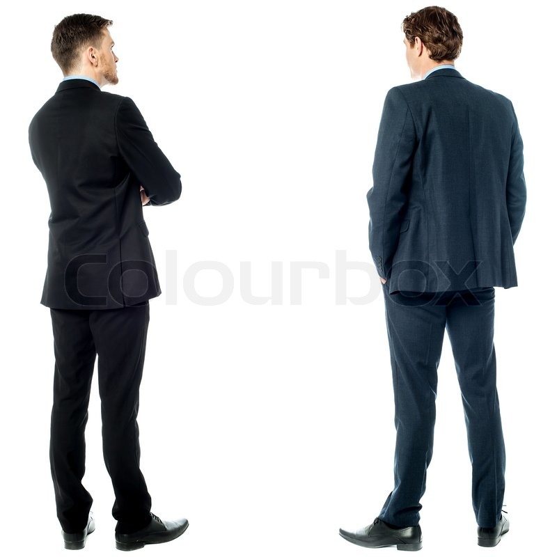 Two businessmen facing towards the wall | Stock image | Colourbox