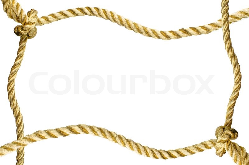 Decorative frame from a golden rope ... | Stock image | Colourbox