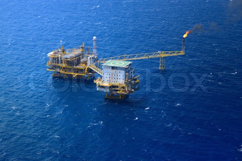 Top view offshore oil rig platform | Stock image | Colourbox