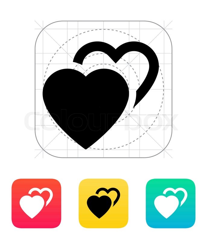 Two hearts icon. Vector illustration. | Stock vector | Colourbox