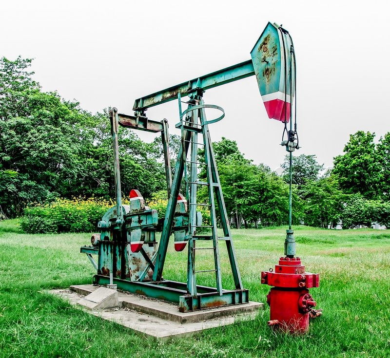 Old rusty oil pump | Stock image | Colourbox