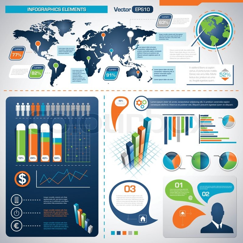 Satz von Infographik Elemente. ... | Stock-Vektor | Colourbox