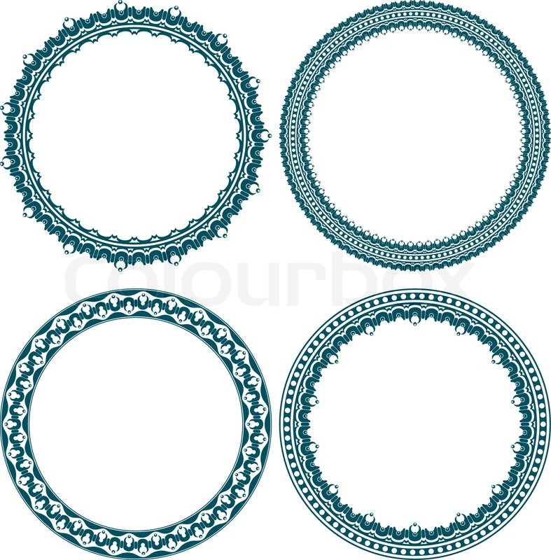 Set of 4 elegant round frames | Stock vector | Colourbox