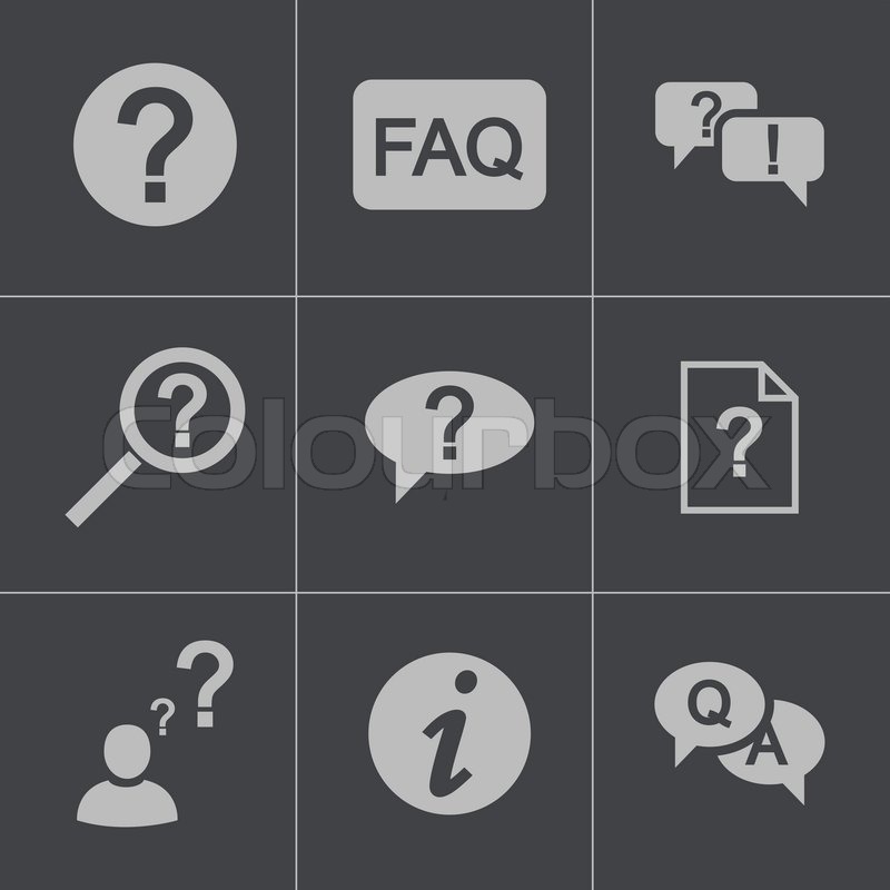 Vector black FAQ icons set | Stock vector | Colourbox