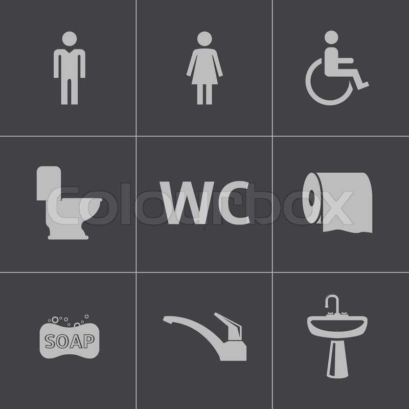Vector black toilet icons set | Stock vector | Colourbox
