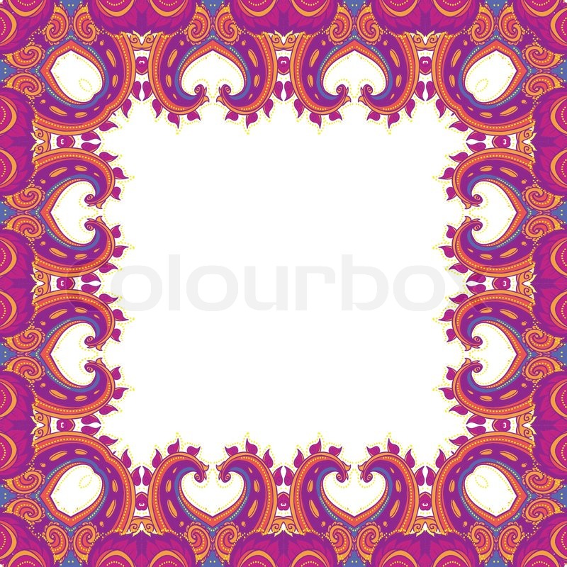 Floral paisley frame, vector art | Stock vector | Colourbox