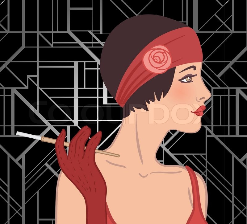 Flapper girl: Retro party invitation ... | Stock vector | Colourbox