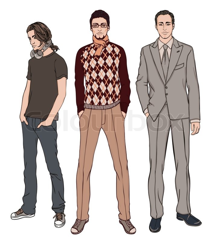 Three men of different ages vector ... | Stock vector | Colourbox