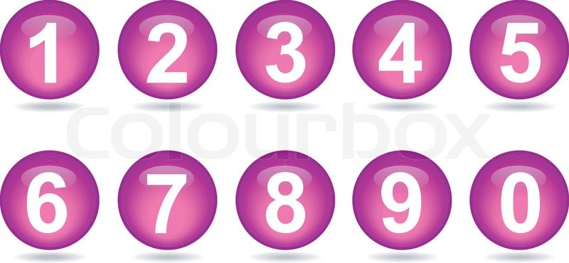 Collection of numbers - Violet ... | Stock vector | Colourbox