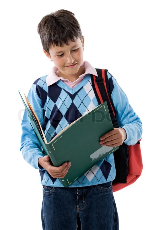 Beautiful student boy on a over white ... | Stock image | Colourbox