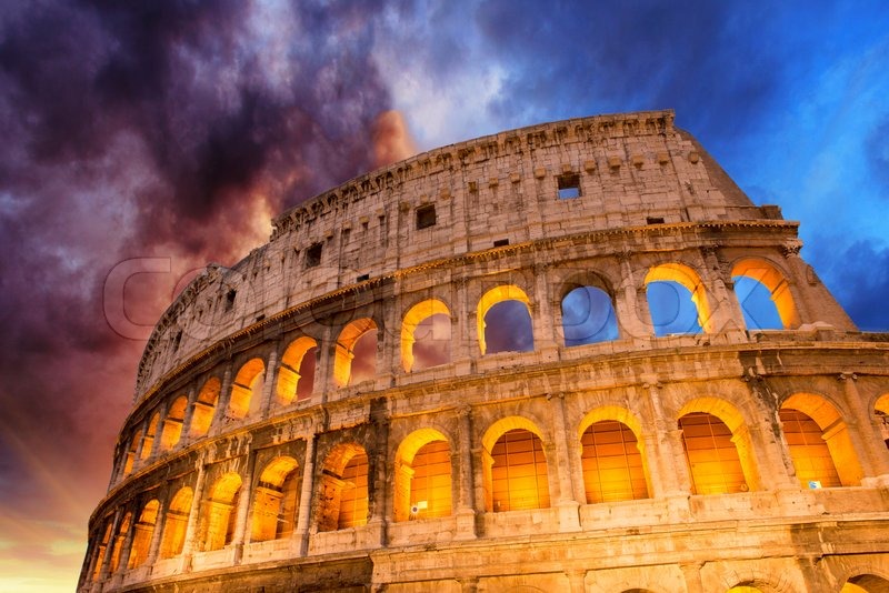 Colosseum At Sunset