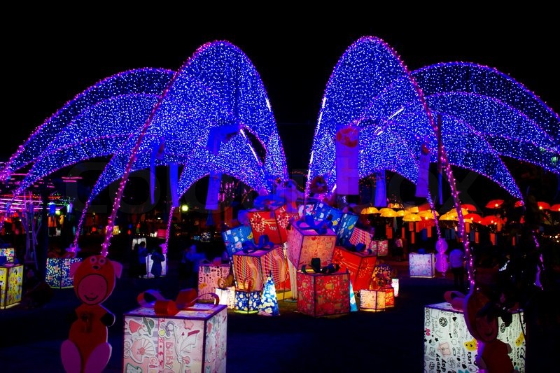 Colorful of neon light in new year | Stock image | Colourbox