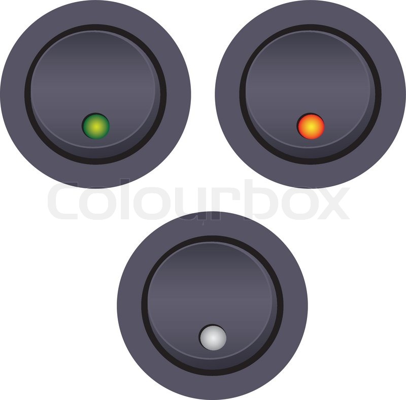 Light switch on-off with LED ... | Stock vector | Colourbox