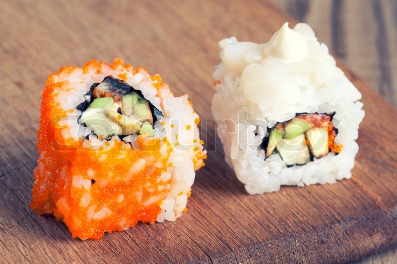 Maki Sushi on wooden background | Stock image | Colourbox