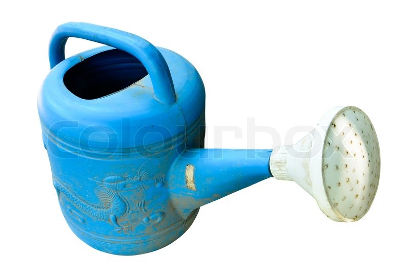 Blue Plastic Watering Pot Isolate On ... | Stock image | Colourbox