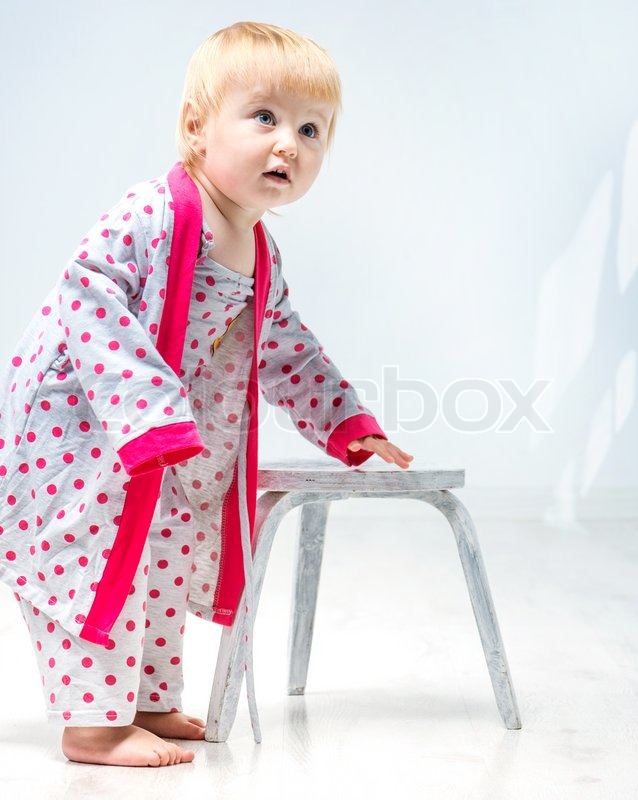 Beautiful little girl in pajamas | Stock image | Colourbox