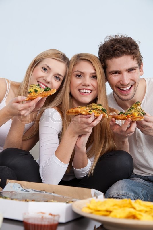 People Eating Pizza