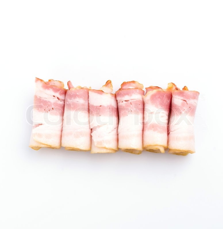 Bacon on white background | Stock image | Colourbox