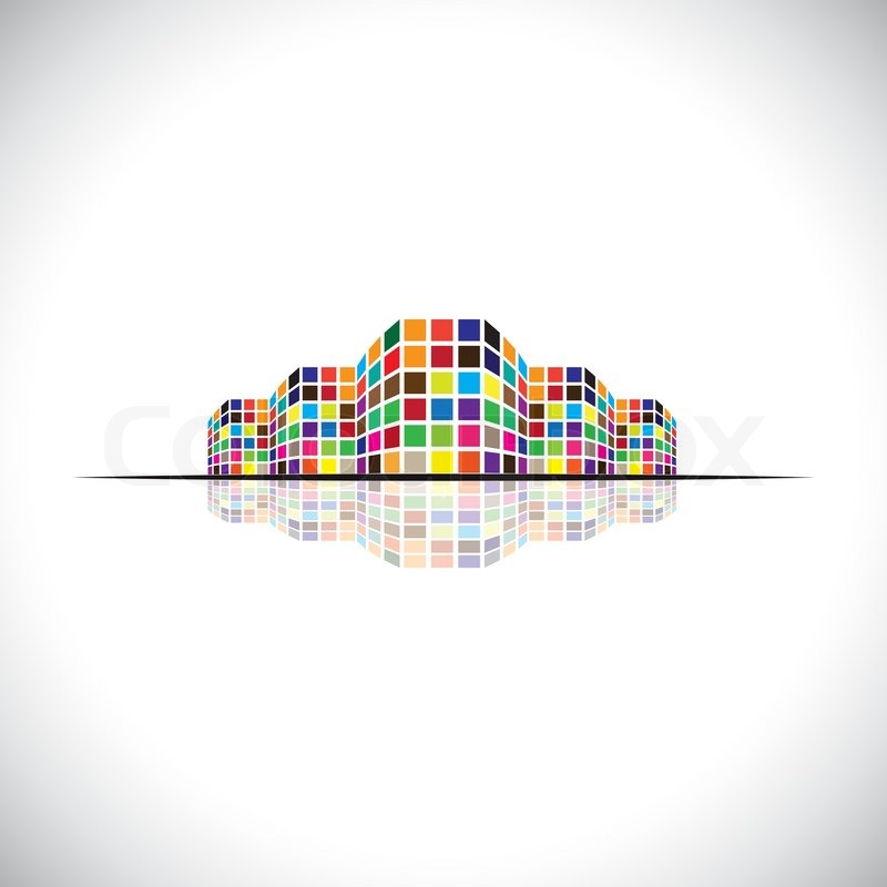 Colorful architectural graphic of a ... | Stock vector | Colourbox