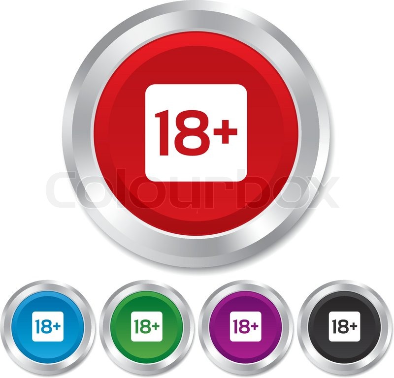18 years old sign. Adults content only ... | Stock vector | Colourbox