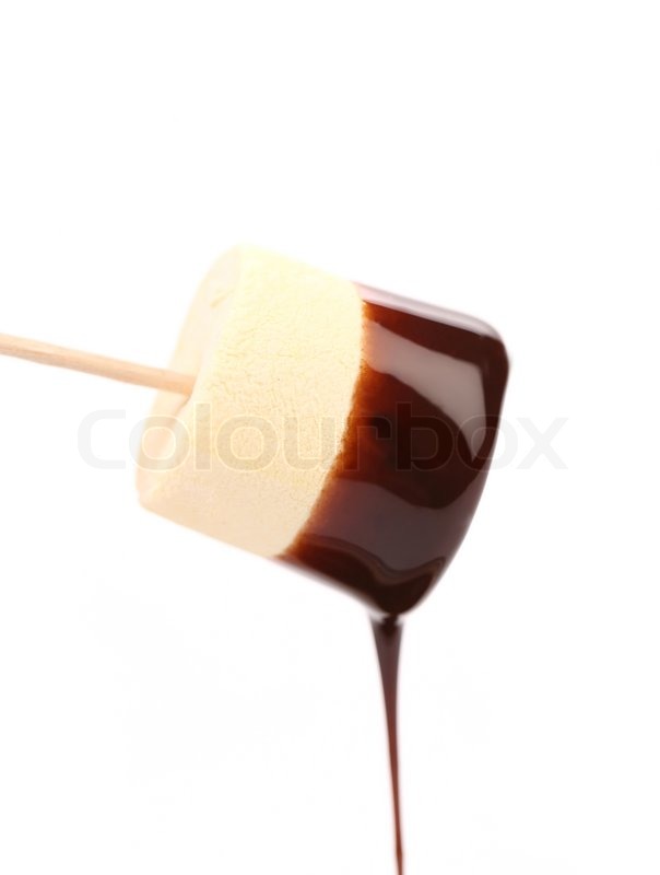 Marshmallow with chocolate dripping. ... | Stock image | Colourbox