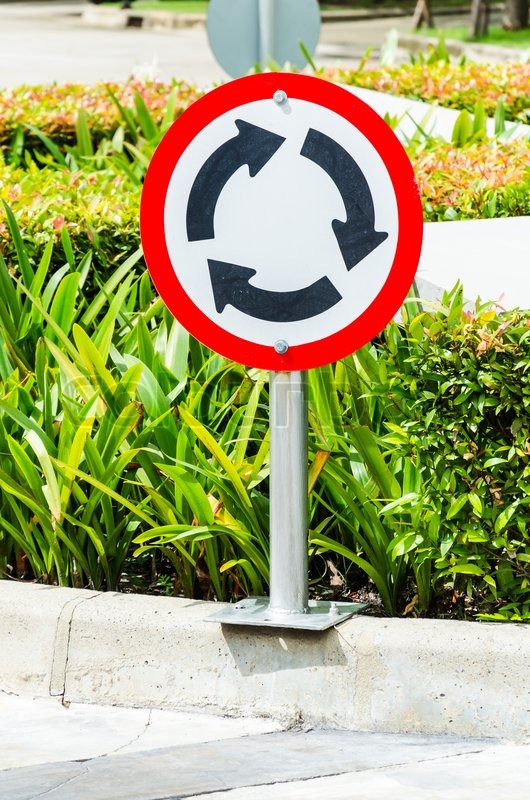Traffic circle sign | Stock image | Colourbox