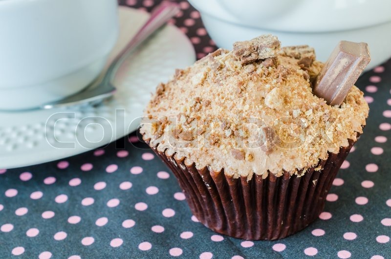 Chocolate cupcake with chocolate stick ... | Stock image | Colourbox