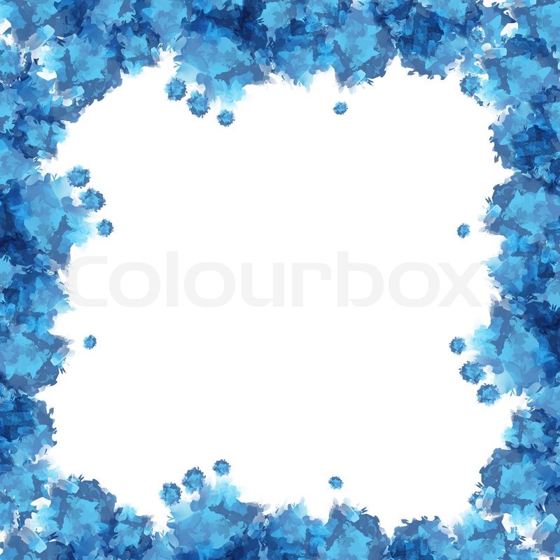 Blue watercolor frame useful for ... | Stock image | Colourbox