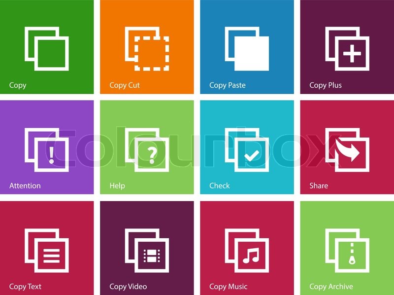 Copy Paste icons for Apps, ... | Stock vector | Colourbox