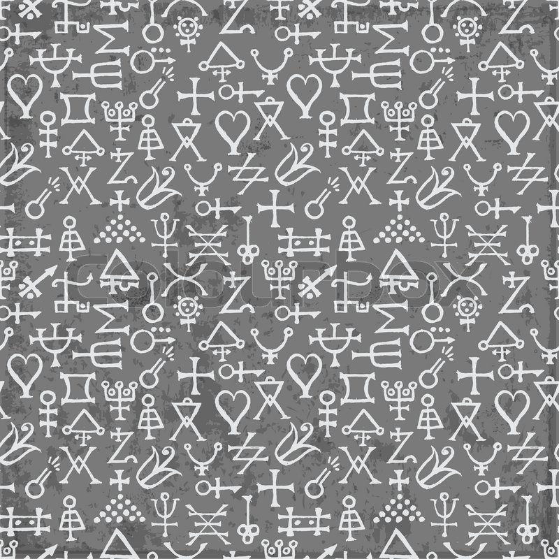 Seamless alchemy signs background | Stock vector | Colourbox