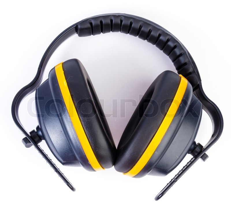 Ear protection on isolated white ... | Stock image | Colourbox