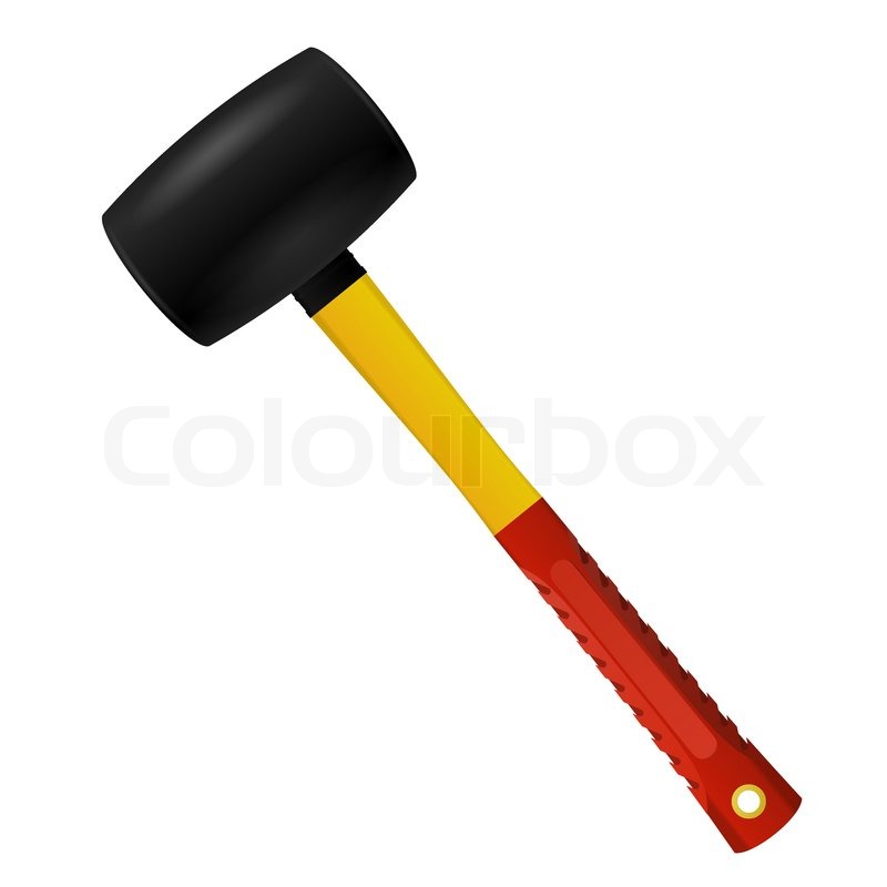 Rubber Mallet isolated on white ... | Stock vector | Colourbox